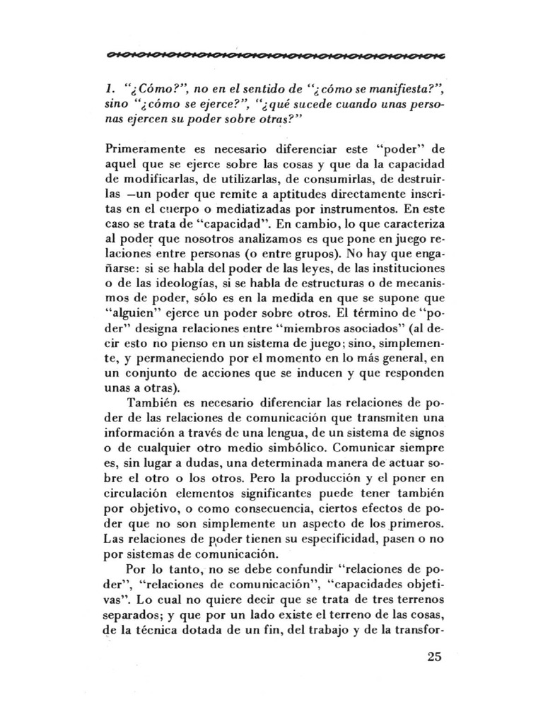 Michel Foucault Conferencias Sobre El Poder | PDF