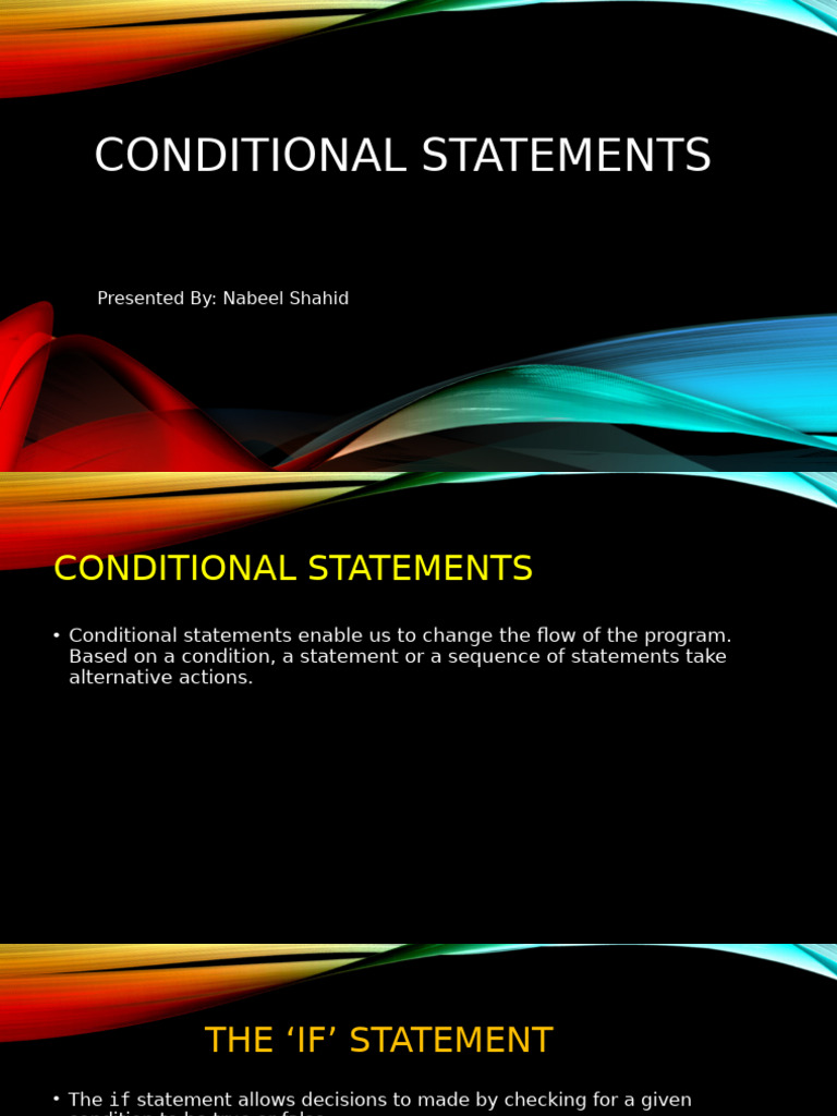 Conditional statements | PDF