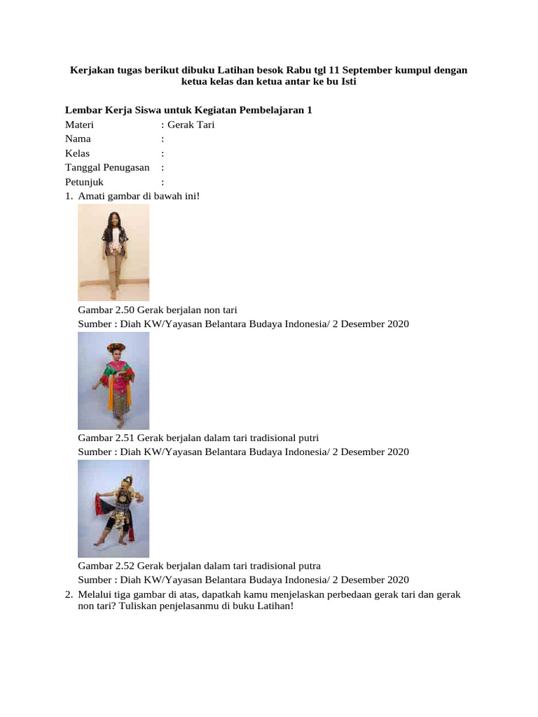 Latihan Gerak Dan Nilai Tari | PDF