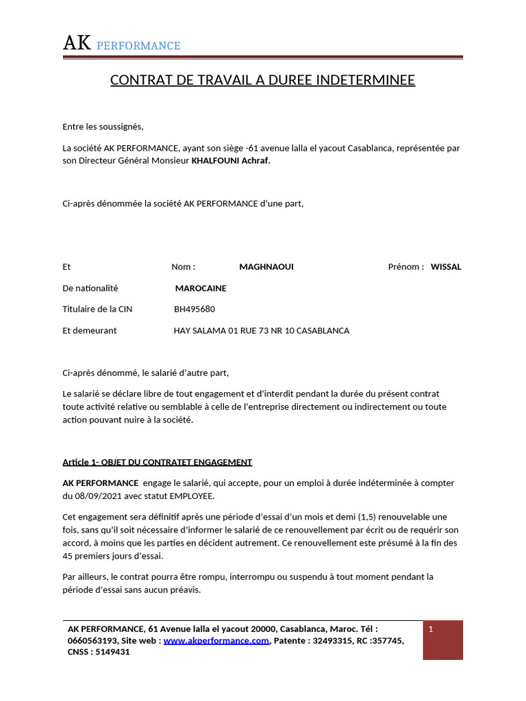 CONTRAT | PDF