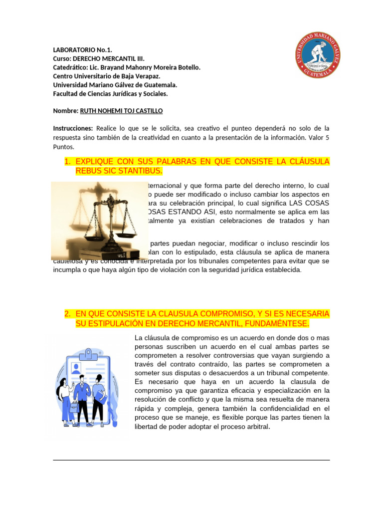 LABORATORIO No1 Mercantil III | PDF