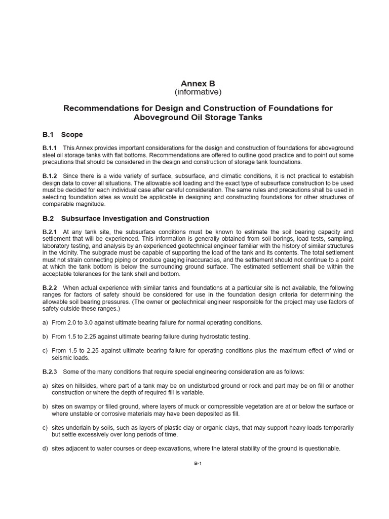 API 650 2021 Tank Foundation | PDF