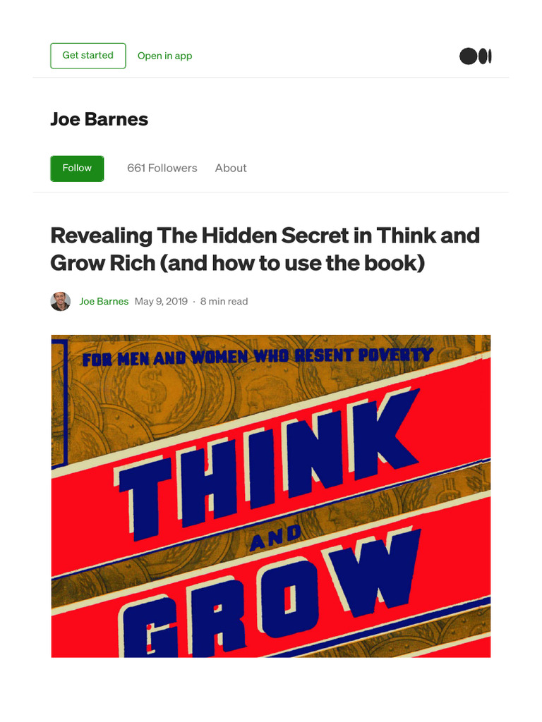 The Secret of Think and Grow Rich | PDF | Law Of Attraction (New ...