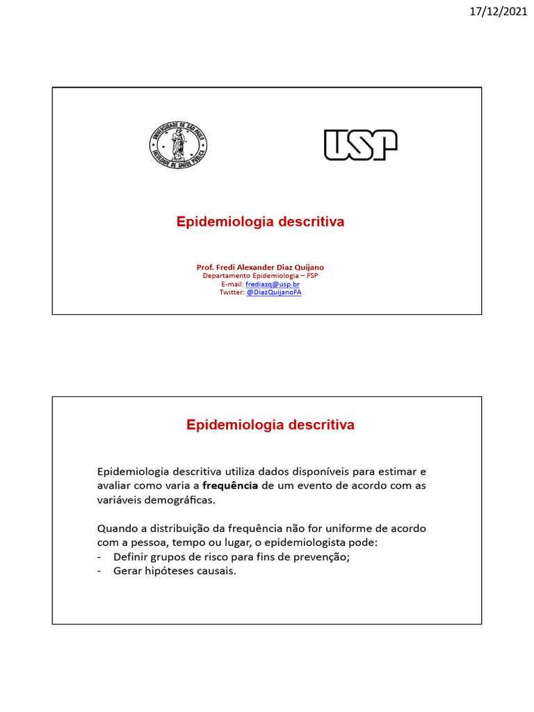 Epi Descritiva Slides | PDF
