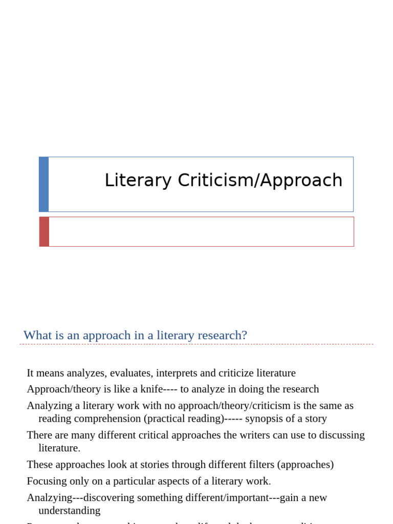 Literary Approach | PDF