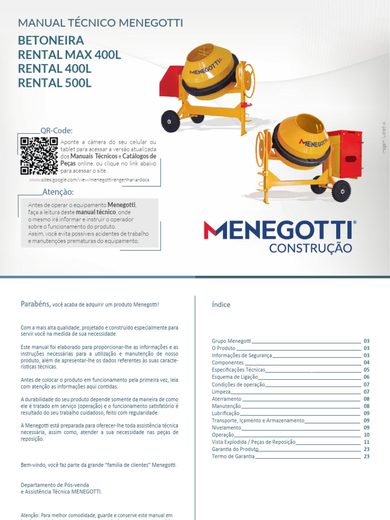 Manual Tecnico 400L Prof Rental Português | PDF