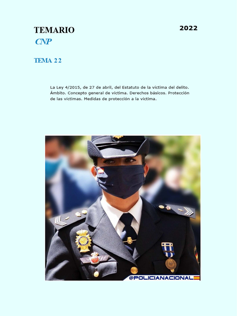 Tema 22 CNP 2022 | PDF | Victimologia | Adopción