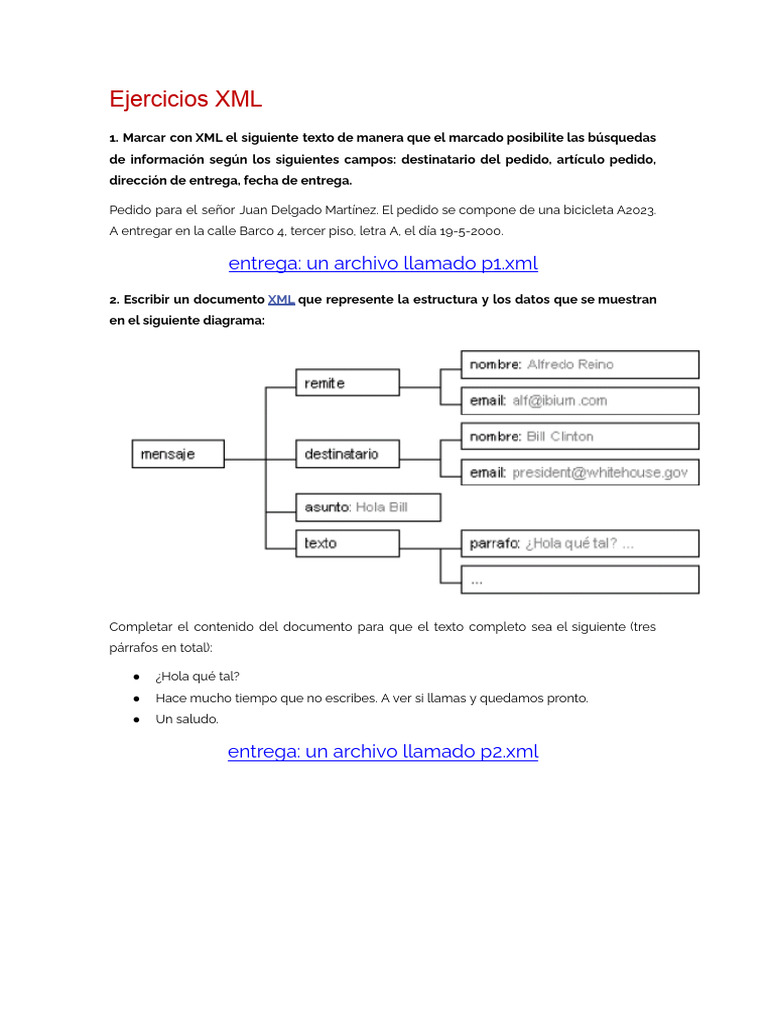 Ejercicios Diseño XML - Tema1 | PDF