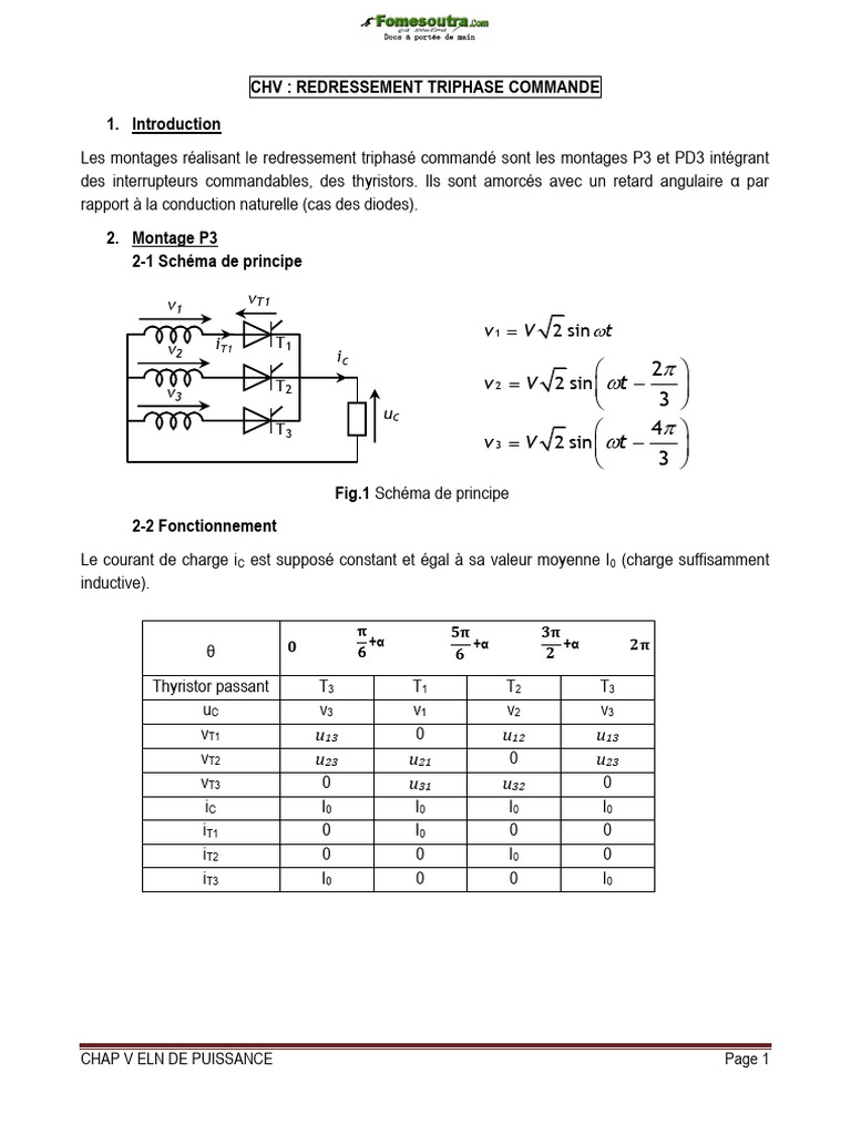 CHV - Redressement - Triphase - Commande | PDF
