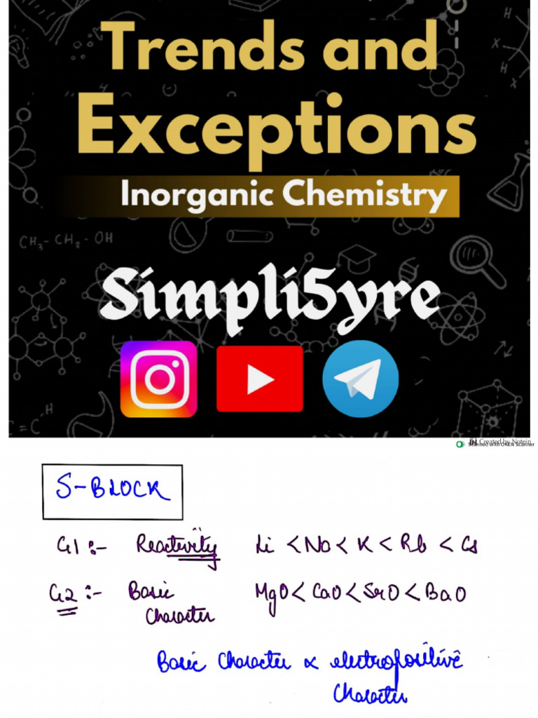 Inorganic Trends Exceptions | PDF