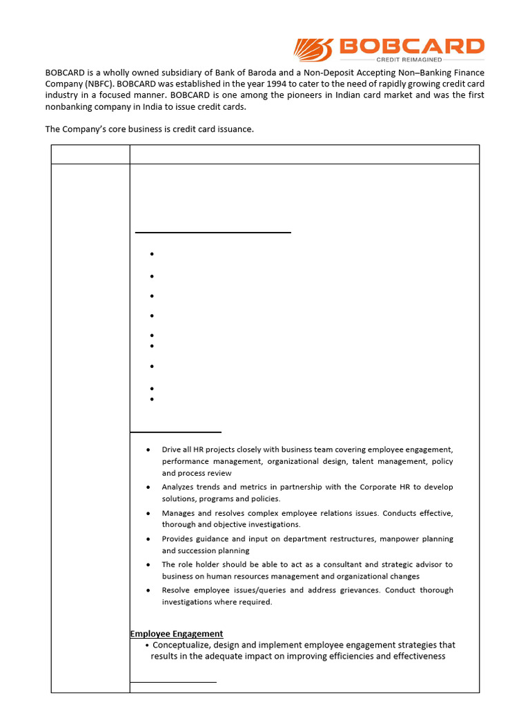 BOBCARD Recruitment 2024 Apply Various AVP Manager Posts Notification | PDF
