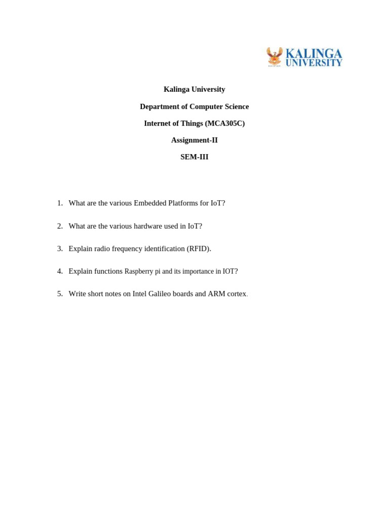 JULY-DEC 2024 MCA 3 SEM V10 MCA305C MCA305C IOT Assignment | PDF JULY-DEC 2024 MCA 3 SEM V10 MCA305C MCA305C IOT Assignment | PDF
