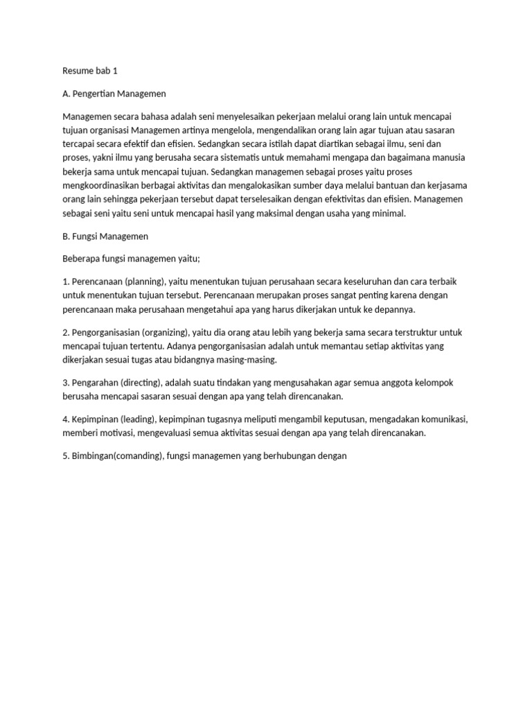 Resume Bab 1 | PDF