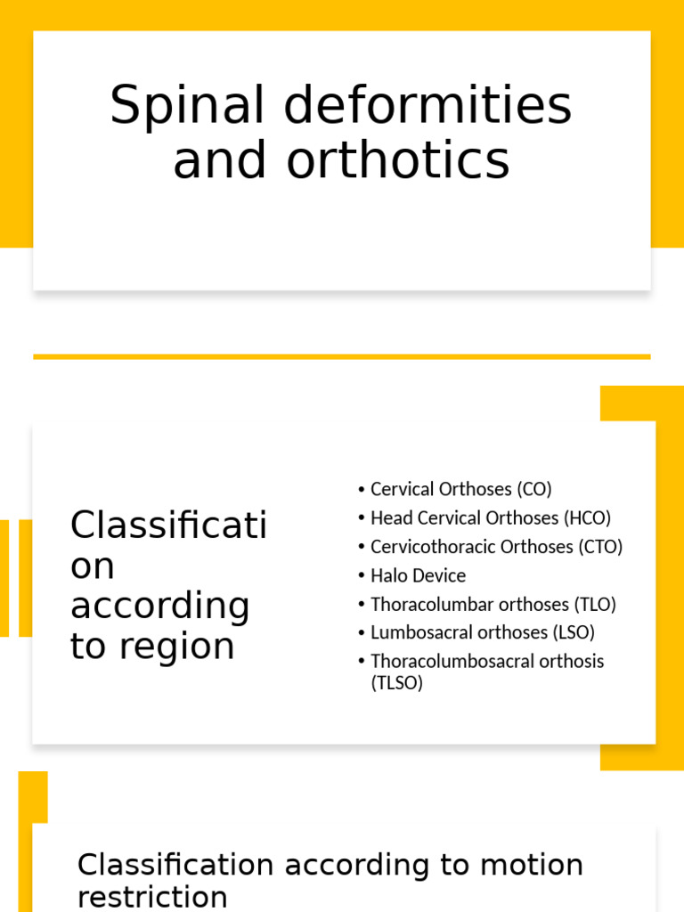 Spinal Deformities and Orthotics Modified 3 | PDF