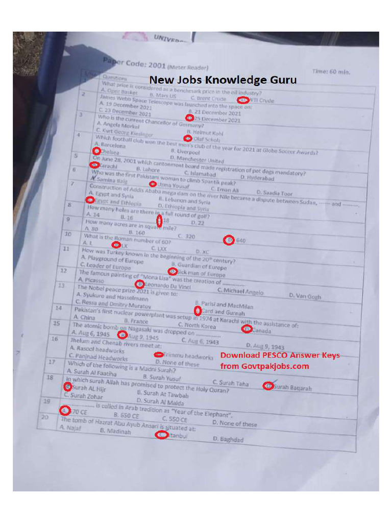 Pesco Meter Reader Solved Paper 28 05 2022 1 | PDF