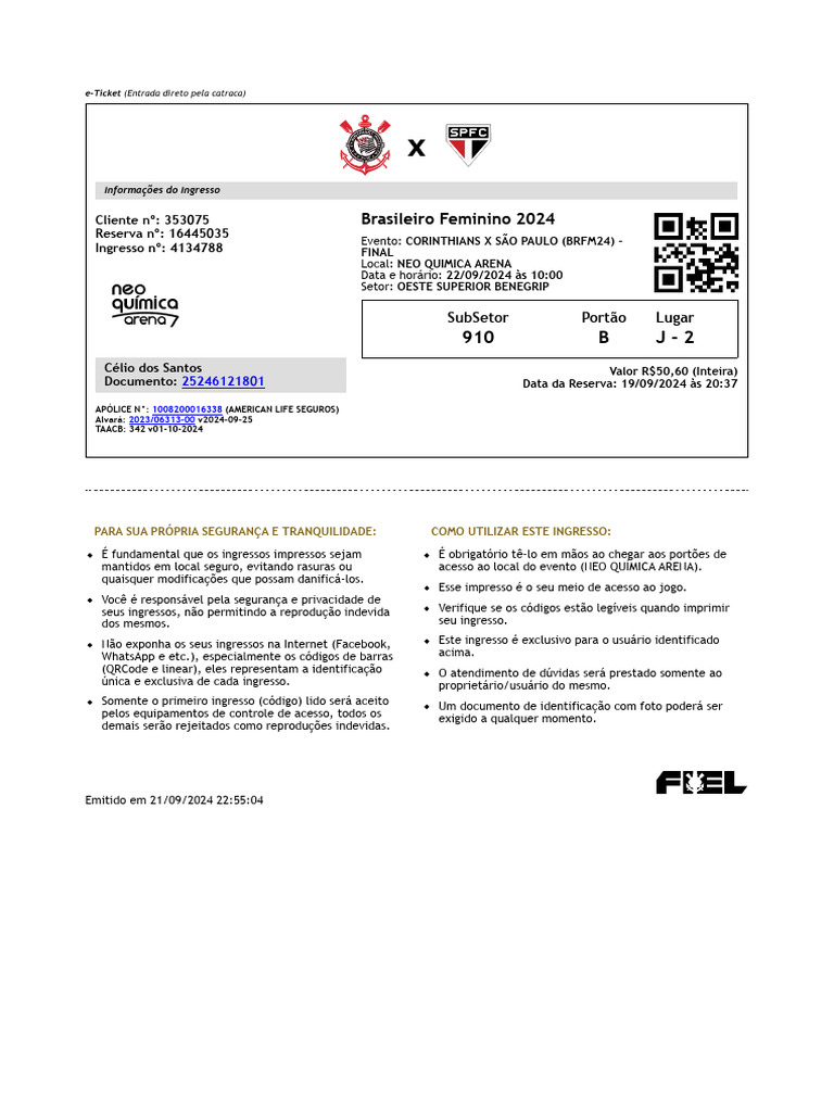 Impressão - Ingressos | PDF