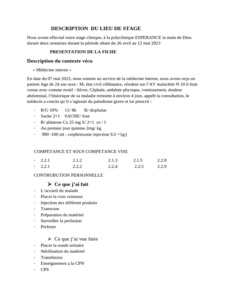 Description Du Lieu de Stage | PDF