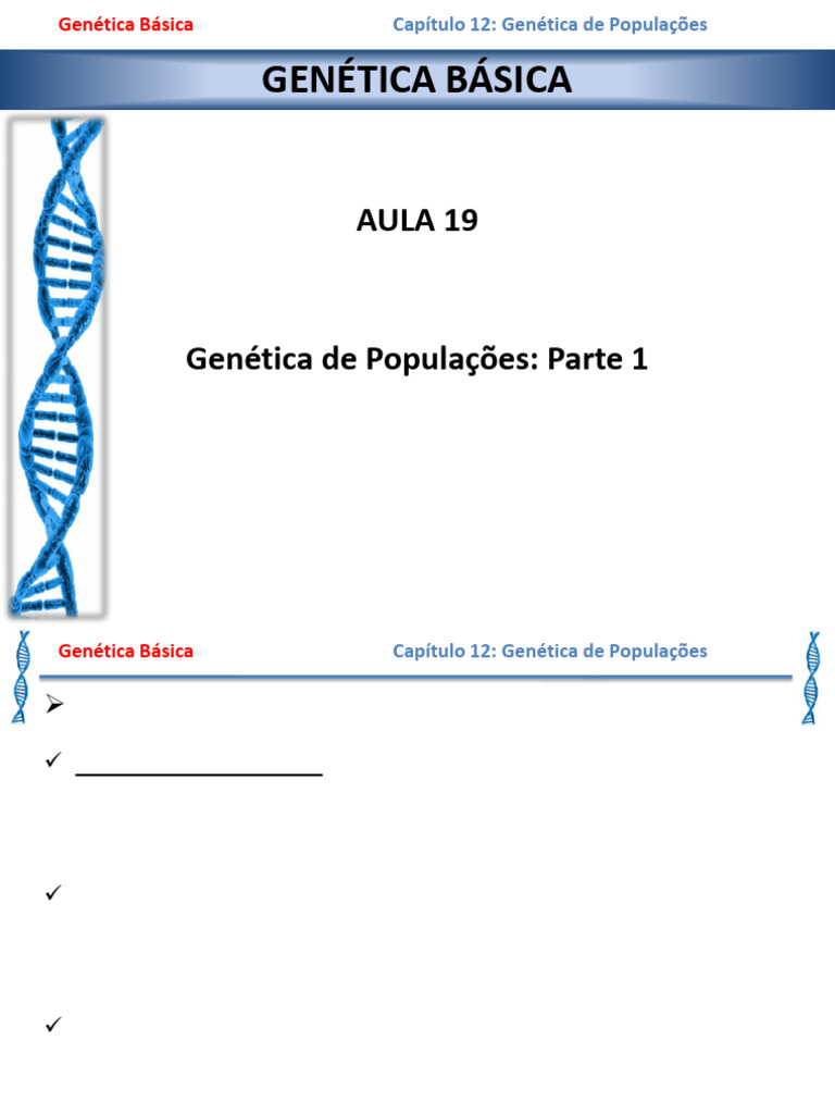 Aula 19 Cap 12 Geneticade Populacoes Parte 1 Pvanet | PDF