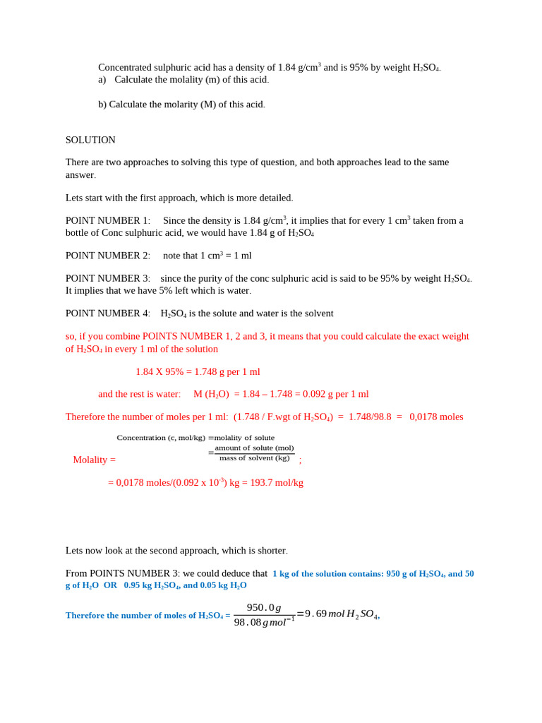 Molality and Molarity Question and Phase Diagram | PDF
