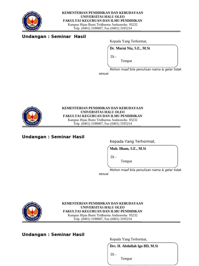 Format Amplop Hasil | PDF