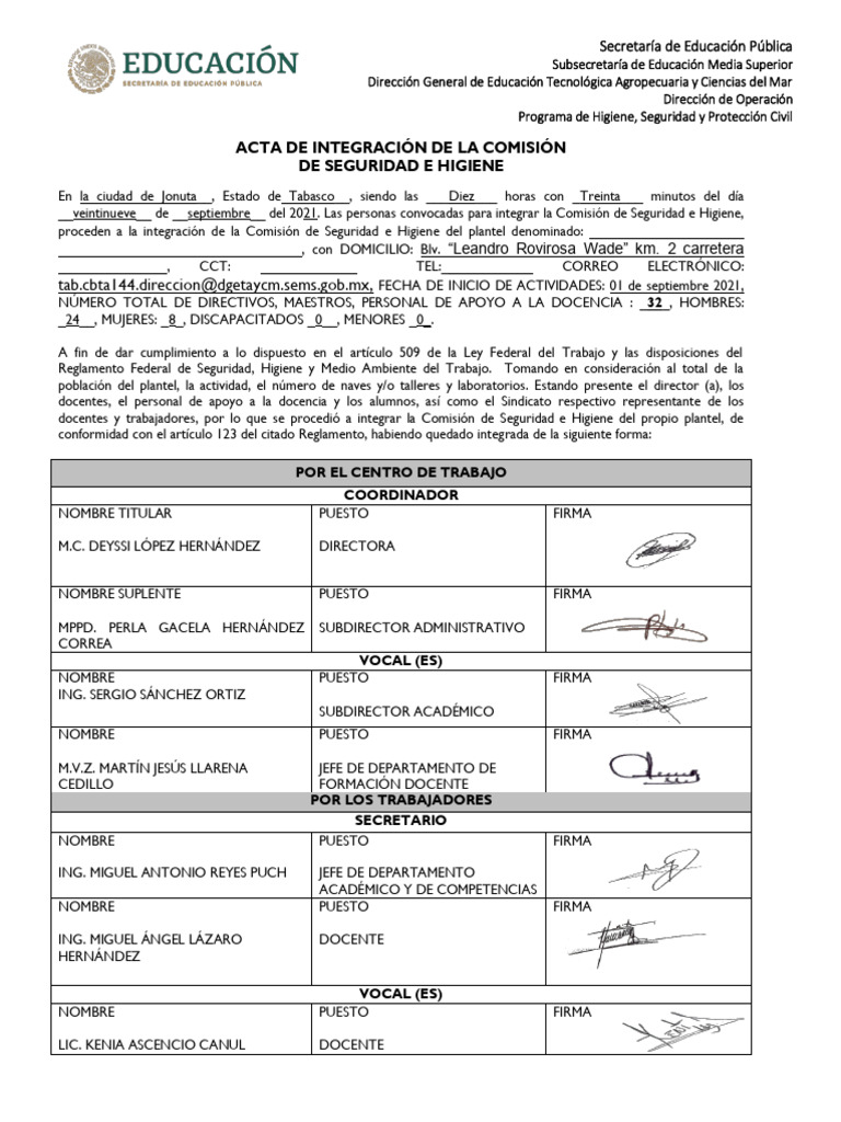 ACTA DE INTEGRACIÓN | PDF
