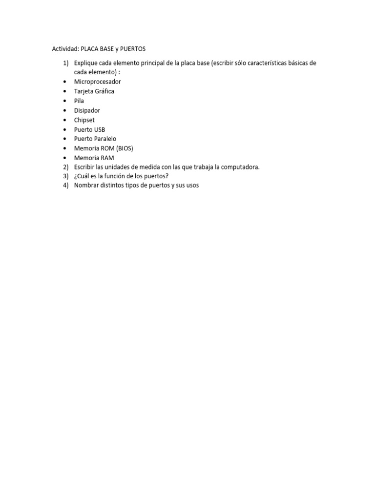 Actividad Placa Base | PDF