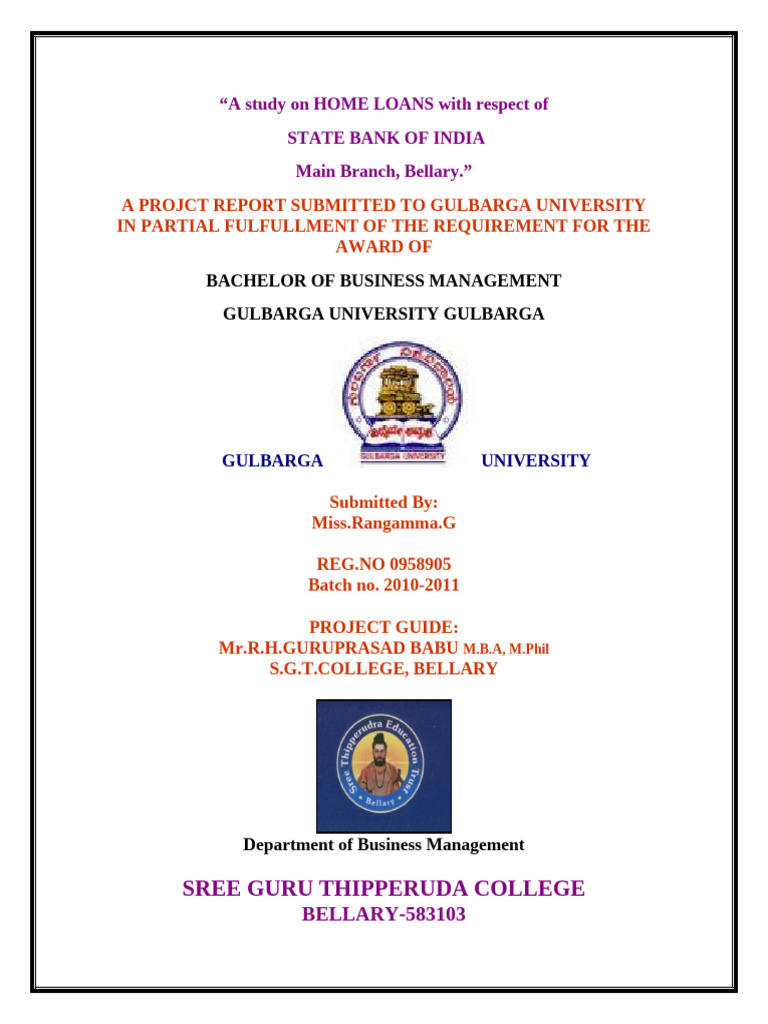 Project On Sbi Home Loans | PDF