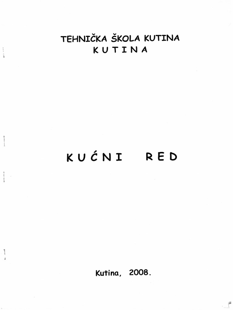 Kucni Red Tehnicke Skole Kutina | PDF