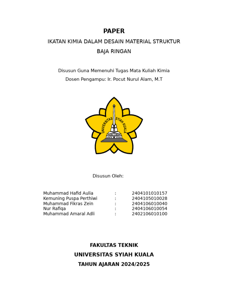 PAPER KIMIA | PDF