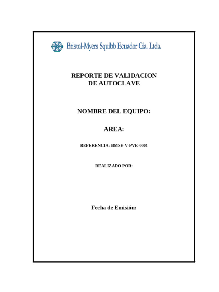 R-Pve-0001 Reporte de Validación de Autoclaves | PDF