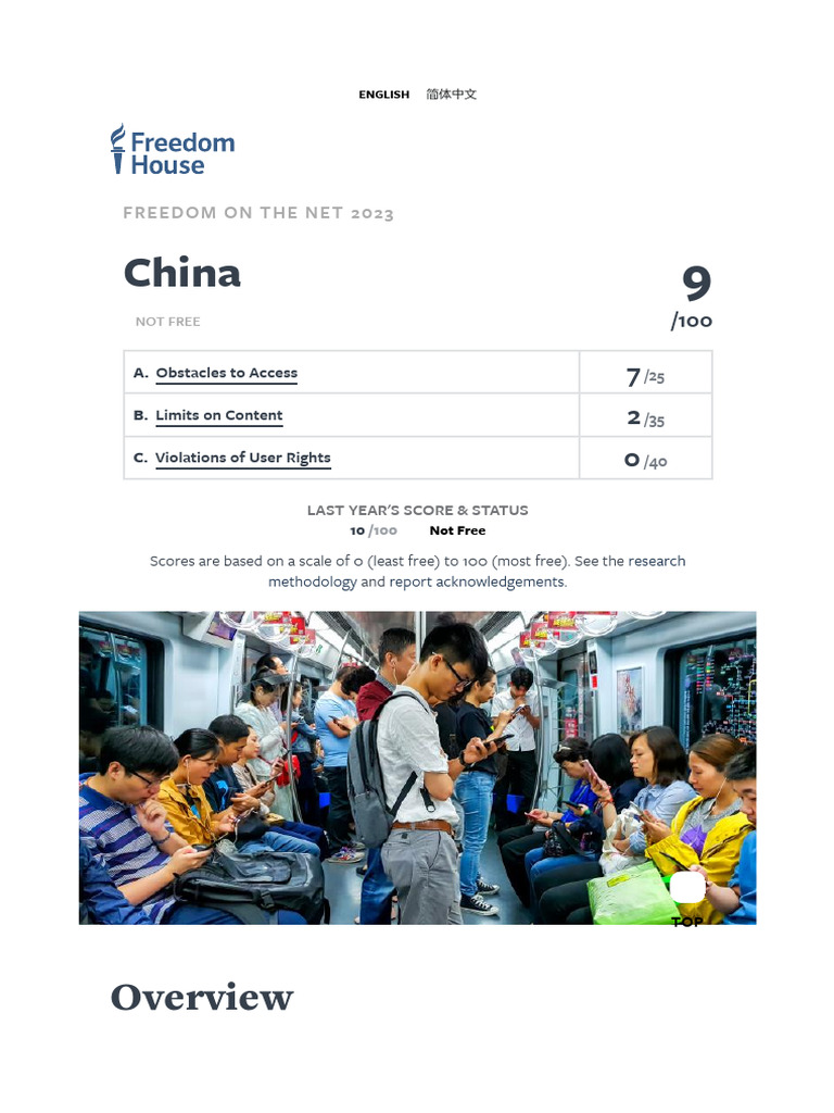 China - Freedom On The Net 2023 Country Report - Freedom House | PDF ...