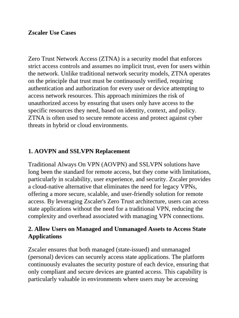 Zscaler Use Cases | PDF