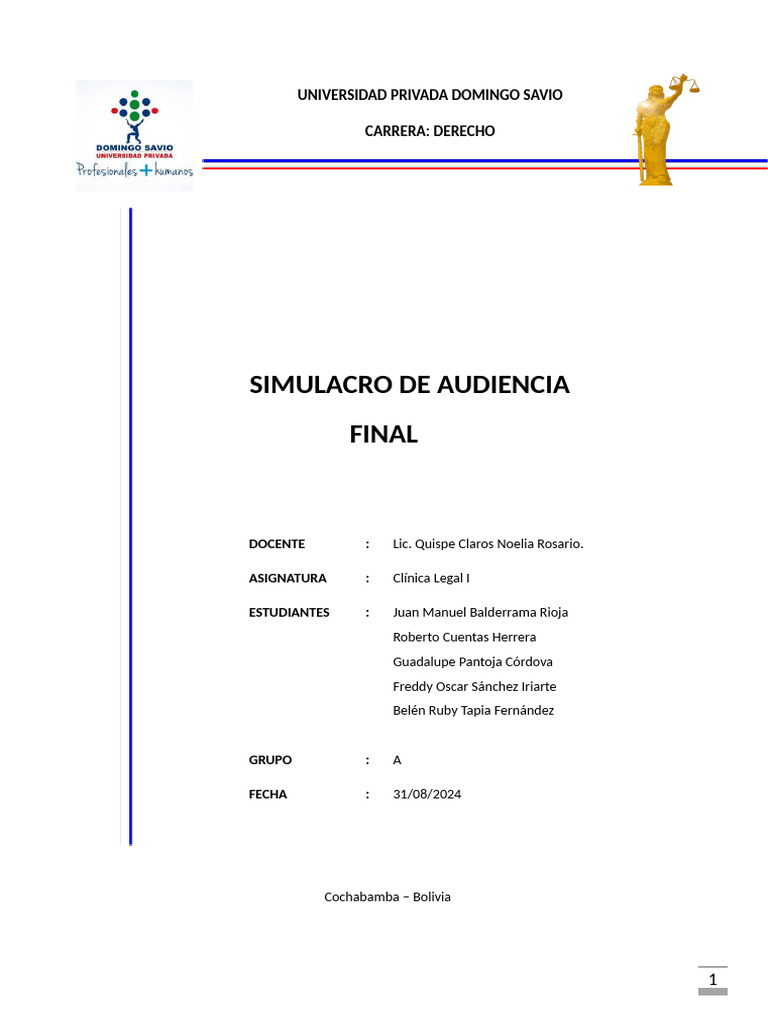 Simulacro Audiencia Final | PDF