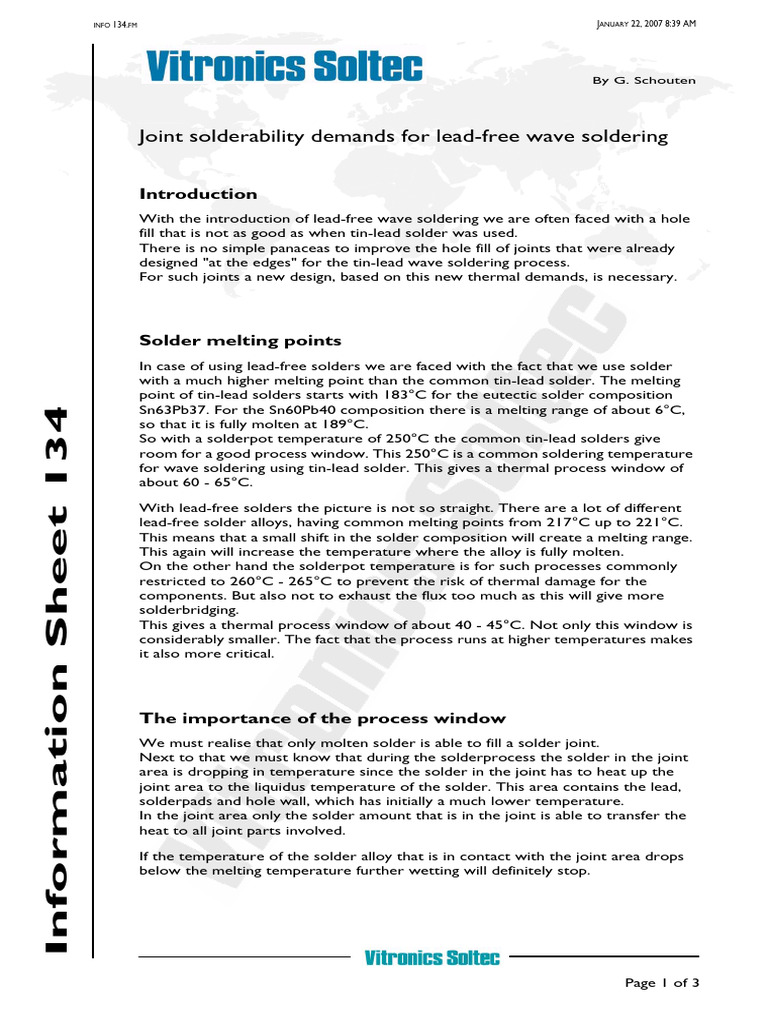 Joint Solderability Demands Lead-Free | PDF