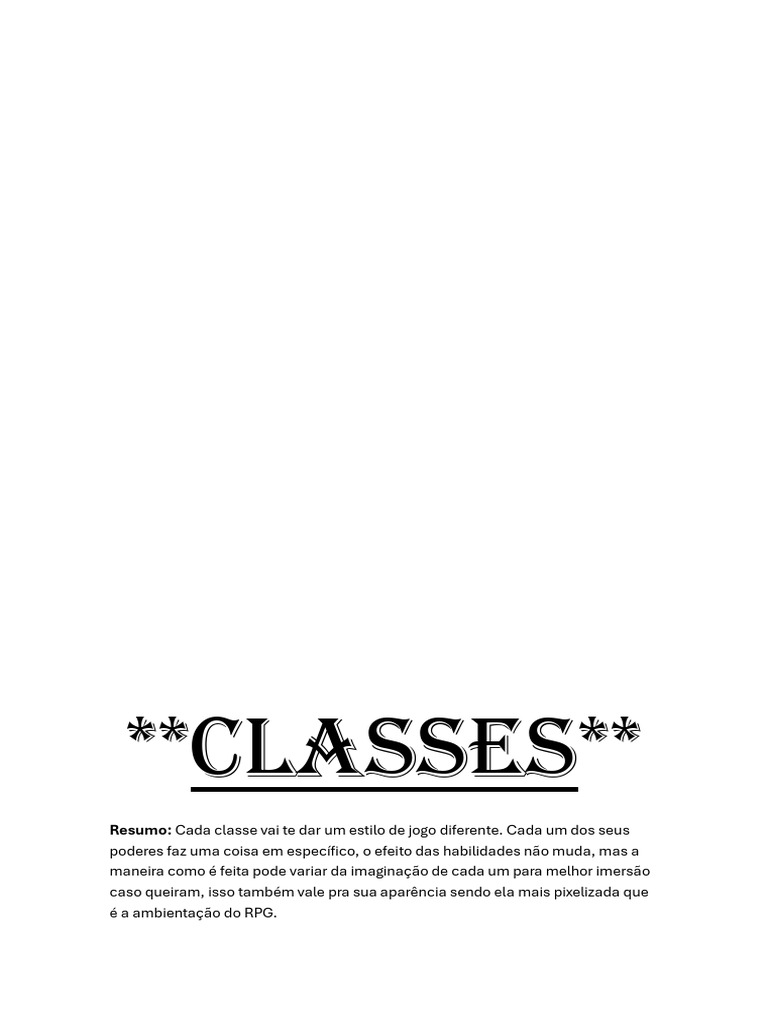 Classes : Resumo | PDF