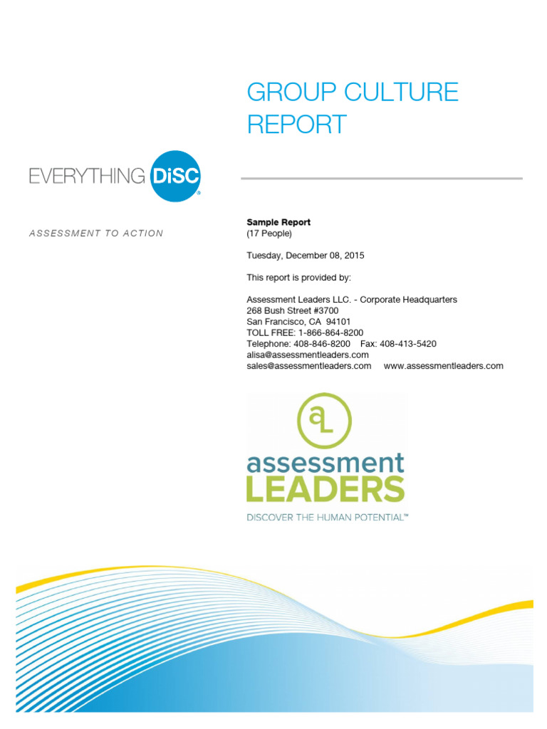 Assessment Leaders Supplemental Reports and Follow Up Tools DiSC Group ...