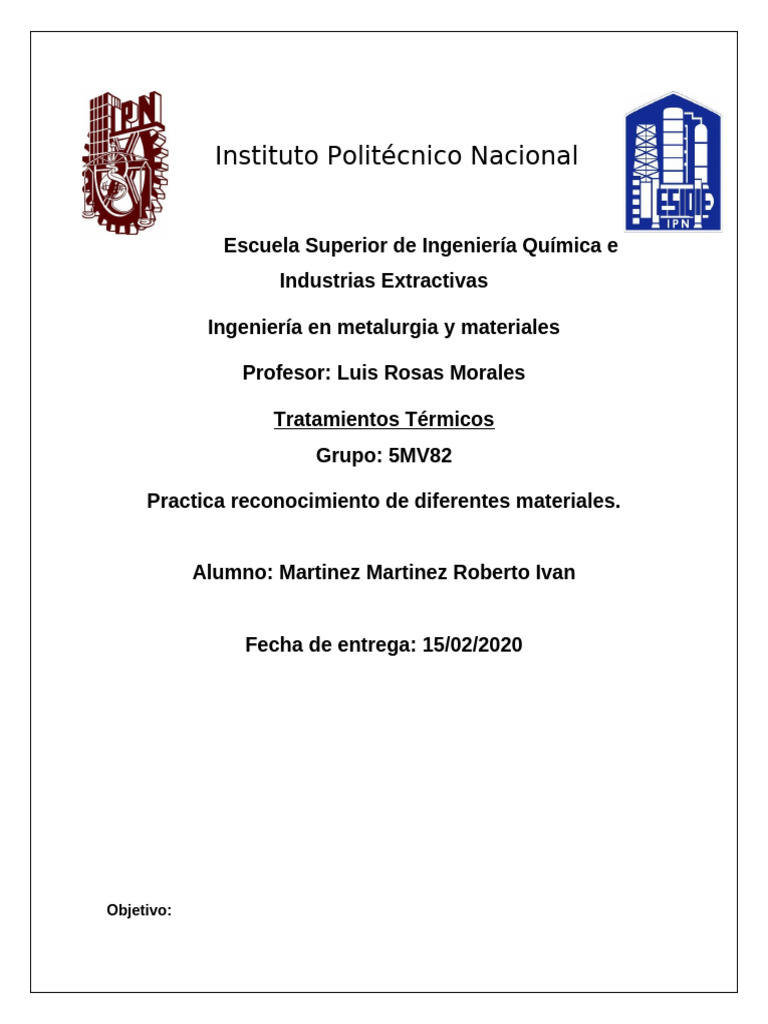 Practica 1.Tratamiento Termicos | PDF
