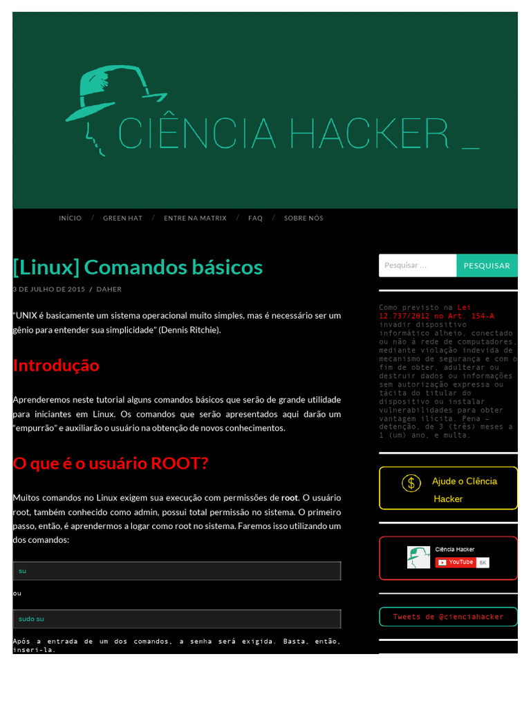 Linux Comandos Básicos | PDF