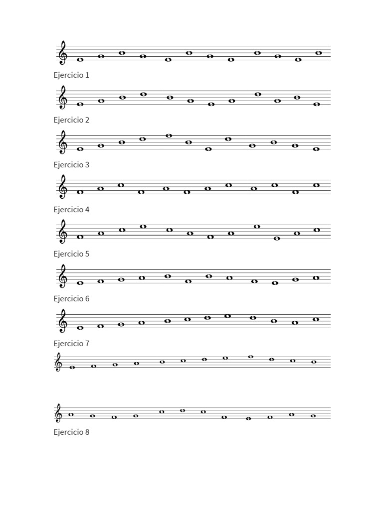 Ejercicio Solfeo Clave de Sol | PDF