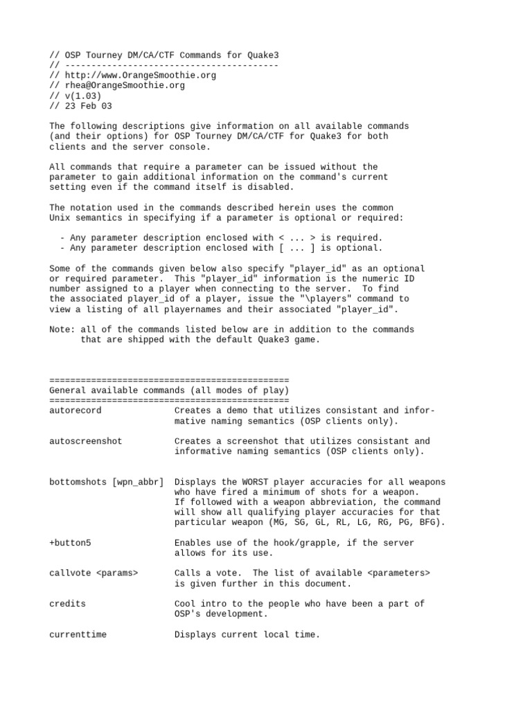 Osp q3 Commands | PDF