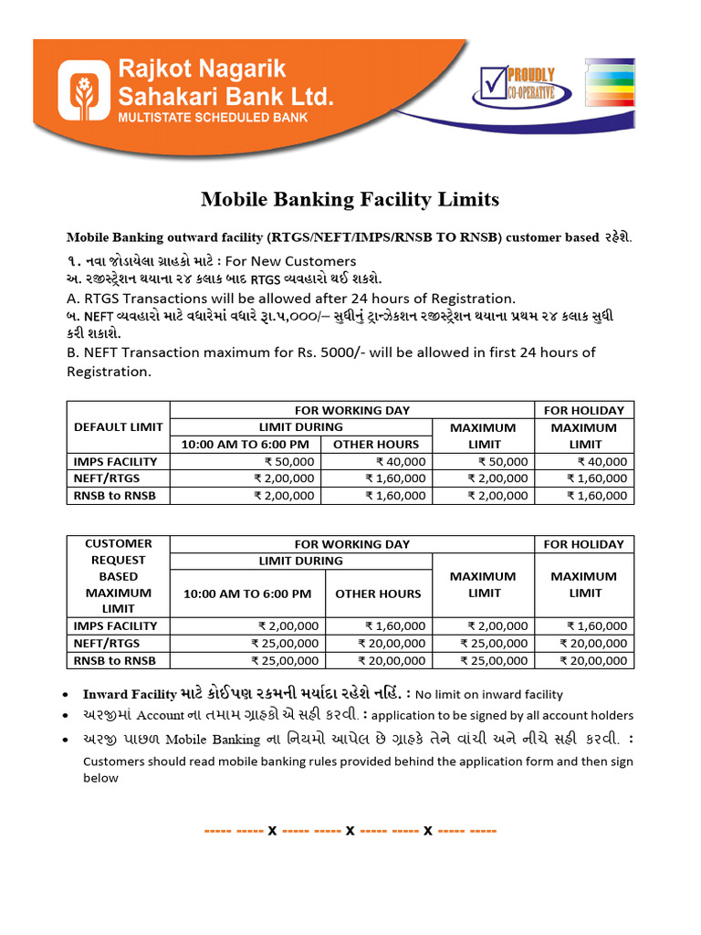 Mobile Banking Limits | PDF