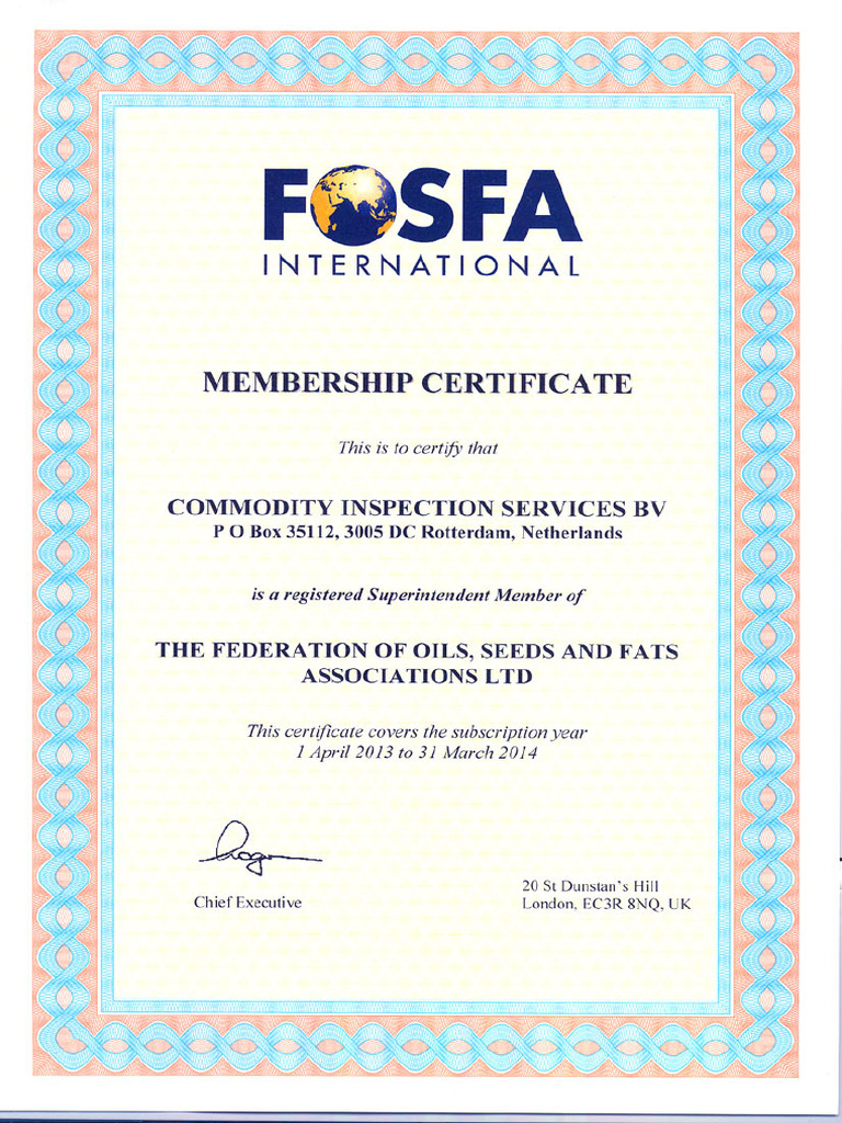Fosfa - Cis BV 2014 | PDF