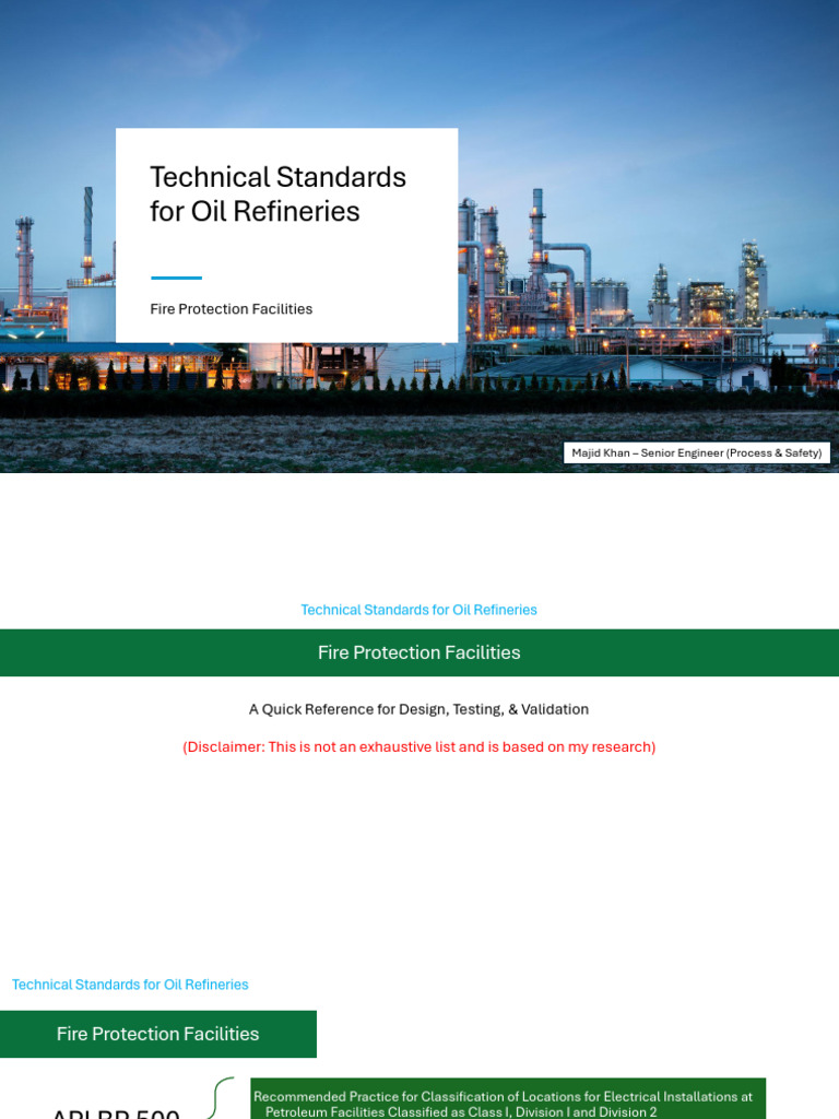 Fire Protection in Oil Refineries | PDF