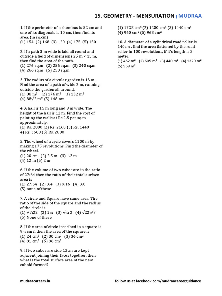 15.Geometry-Mensuration | PDF