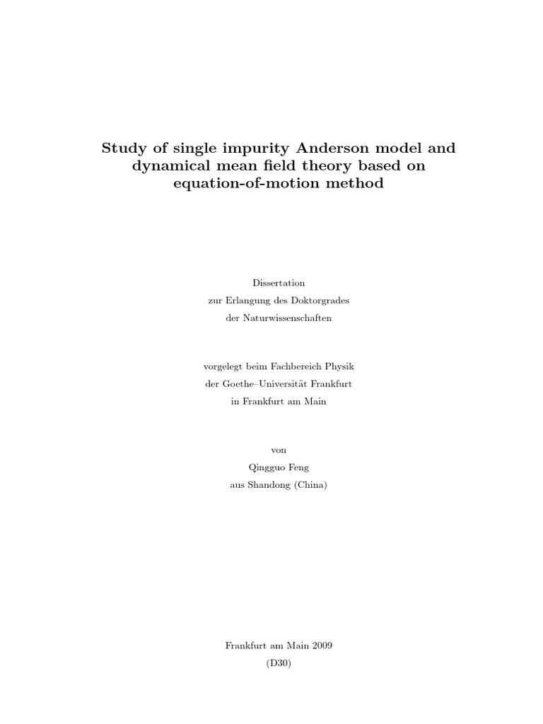 Study of Single Impurity Anderson Model and Dynamical Mean Field Theory ...