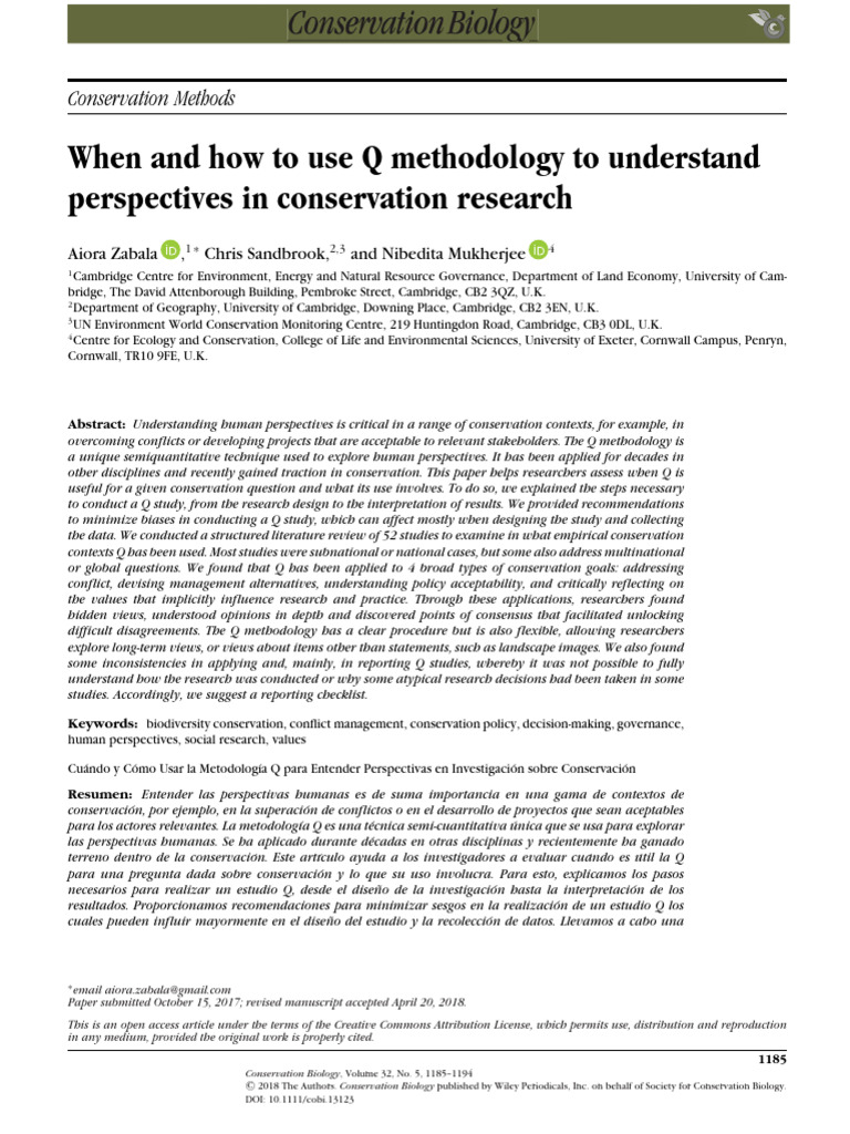 Zabala, A. (2018) - When and How To Use Q Methodology To Understand ...
