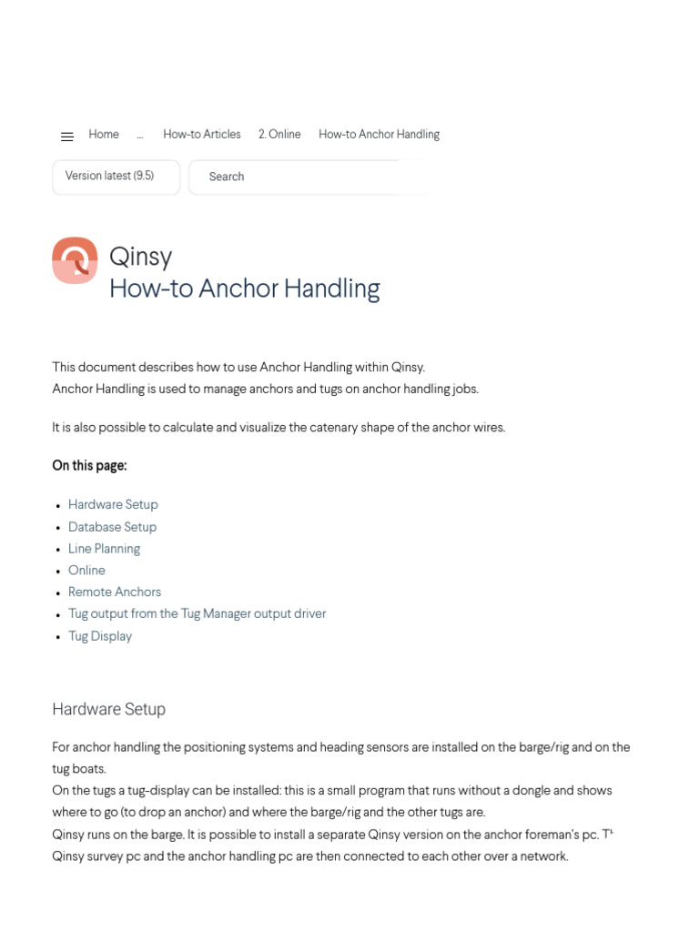 How-To Anchor Handling - Qinsy | PDF