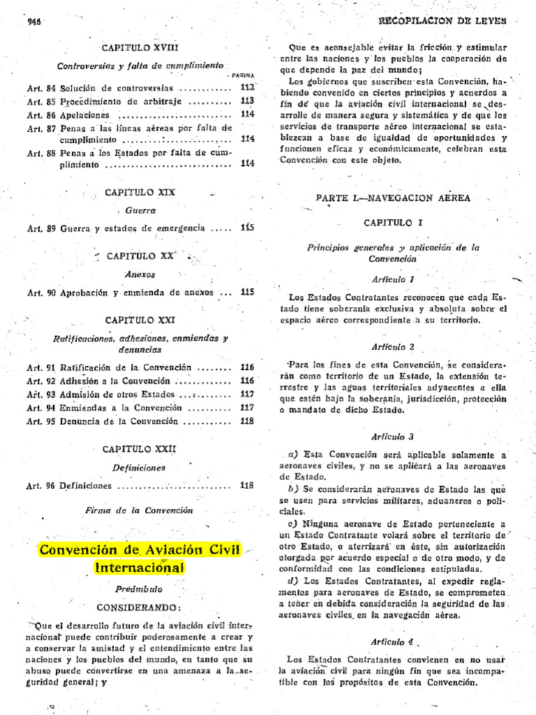 Convención Aviación Civil: Normas y Soberanía | PDF | Estado de los Estados Unidos | Aeronave