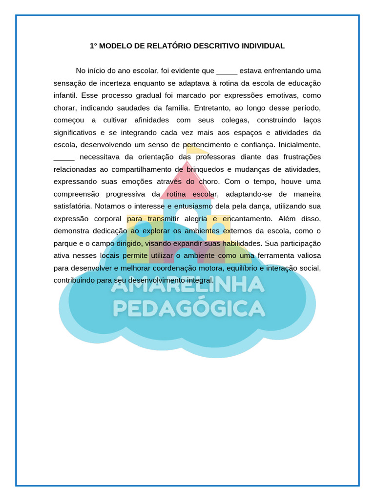 30 Modelos de Relatorios Descritivos Individuais | PDF