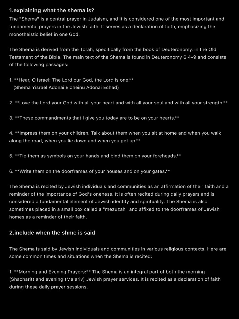 1.Explaining What the Shema Is | PDF